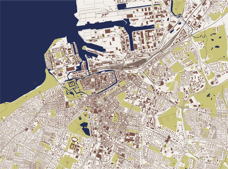 Mapa De La Ciudad De Malmo Suecia Ilustración del Vector - Ilustración ...