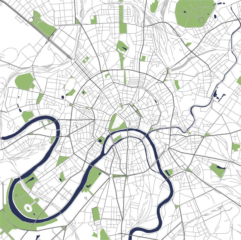 Mapa De La Ciudad De Moscú, Rusia Ilustración del Vector - Ilustración ...