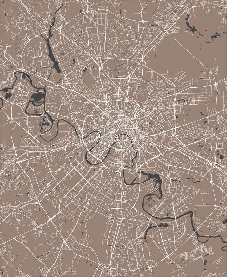 Mapa De La Ciudad De Moscú, Rusia Ilustración del Vector - Ilustración ...