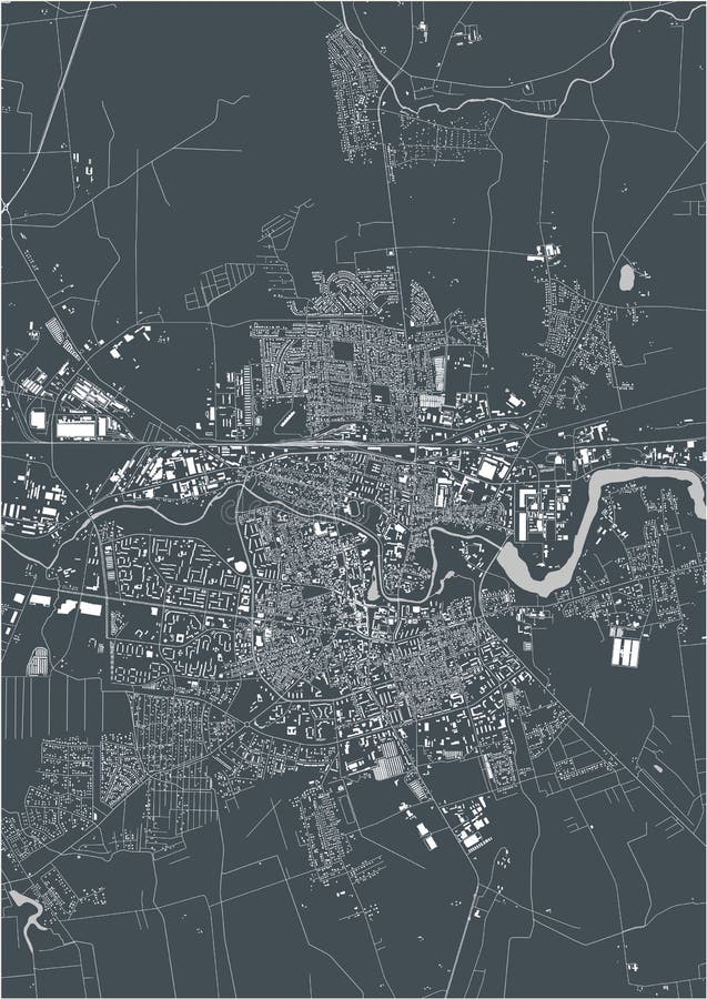 Mapa De La Ciudad De Panevezys Lithuania Ilustración del Vector ...