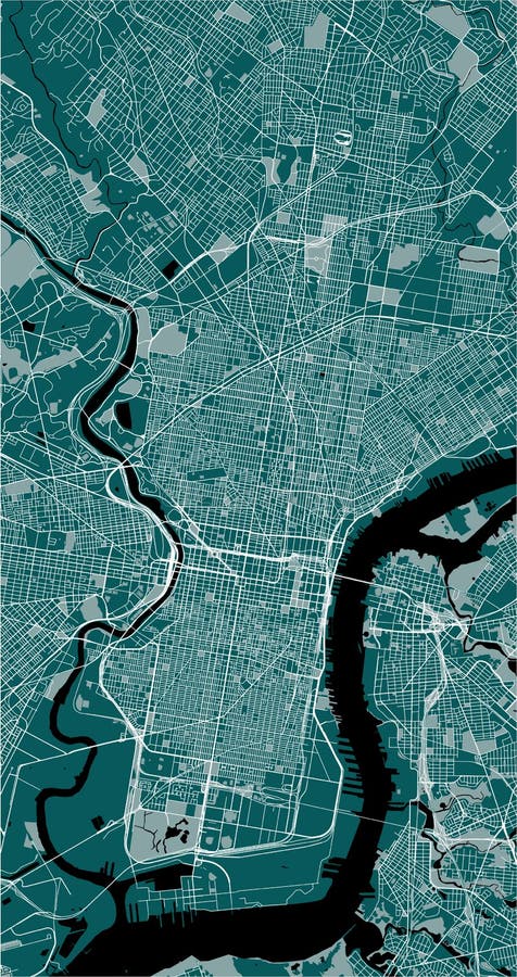 Mapa De La Ciudad De Philadelphia, Pennsylvania, Los E.E.U.U ...