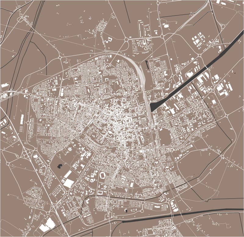 Mapa De La Ciudad De Ravenna Italia Ilustración del Vector ...
