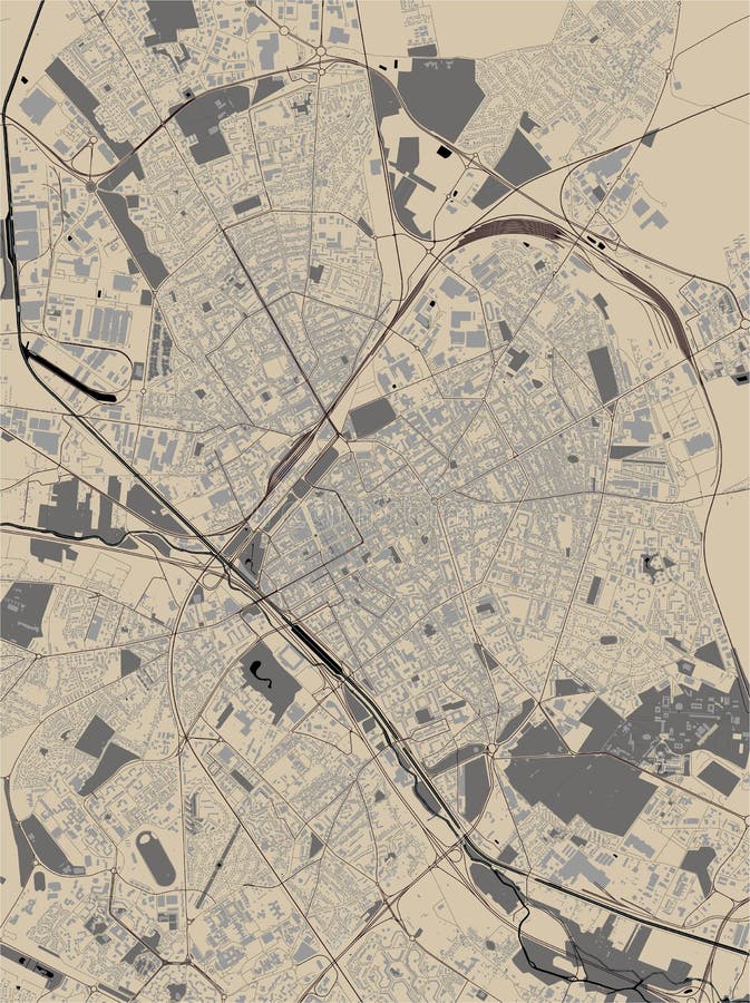 Mapa De La Ciudad De Reims Marne Grand Est France Stock de ilustración ...