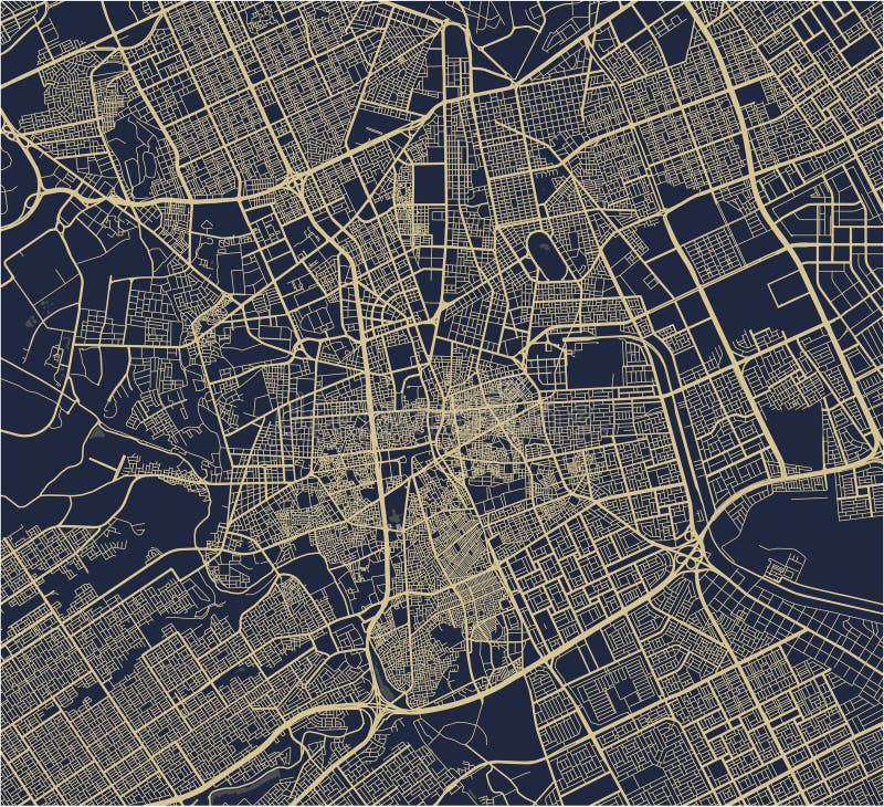 Mapa De La Ciudad De Riad, Arabia Saudita Stock de ilustración ...