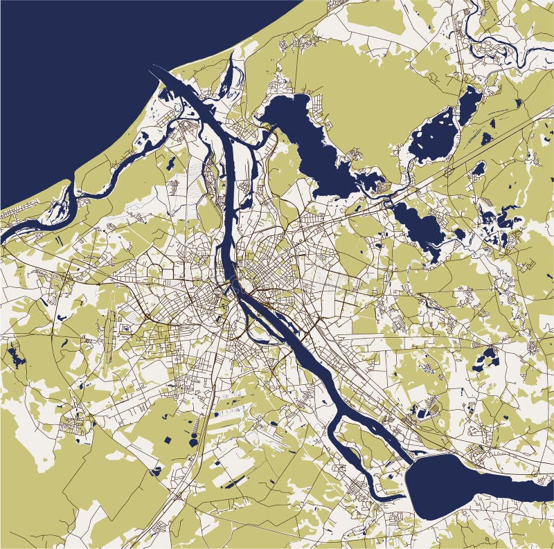 Mapa De La Ciudad De Riga, Letonia Ilustración del Vector - Ilustración ...