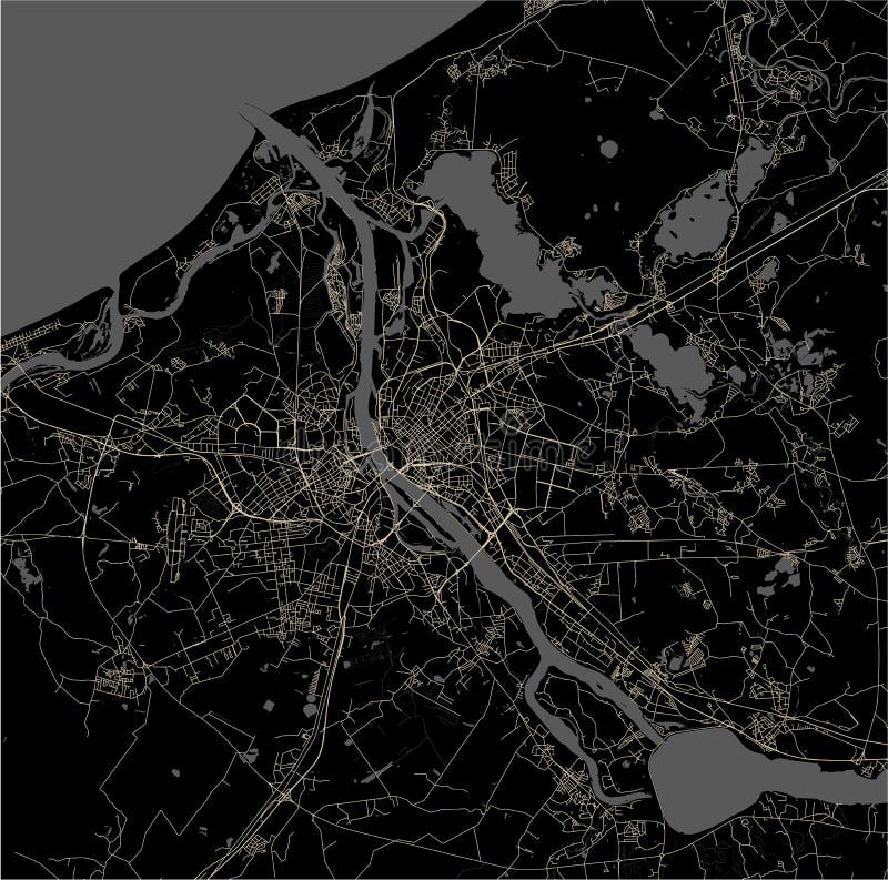 Mapa De La Ciudad De Riga, Letonia Stock de ilustración - Ilustración ...