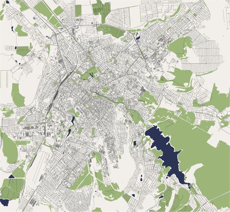 Mapa De La Ciudad De Simferopol Crimea Ilustración del Vector ...