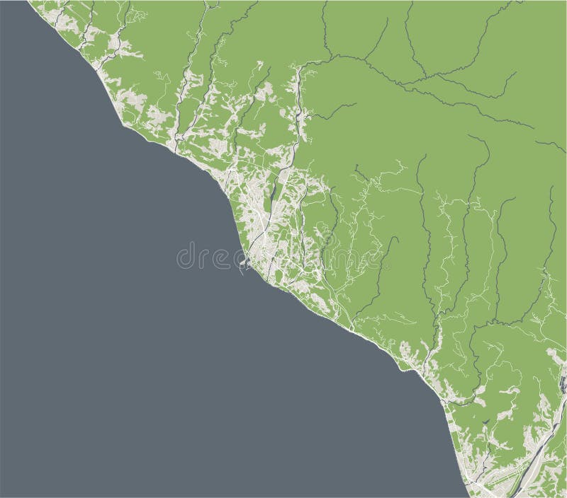 Mapa De La Ciudad De Sochi, Rusia Stock de ilustración - Ilustración de ...
