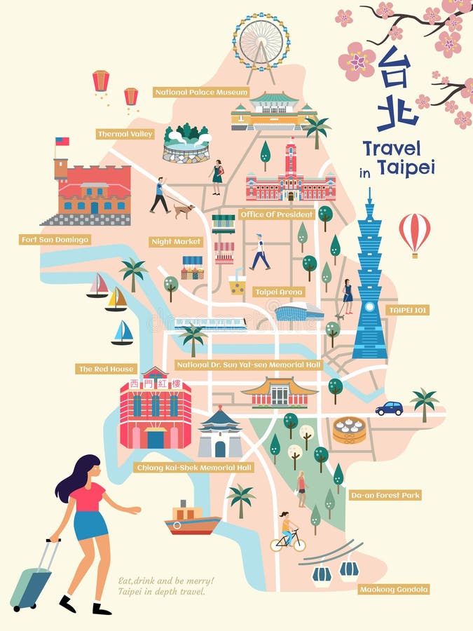 Mapa De La Ciudad De Taipei Stock de ilustración - Ilustración de ...