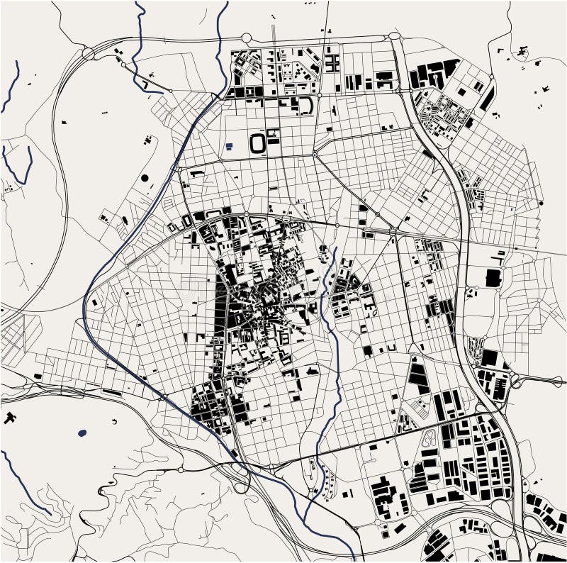 Mapa De La Ciudad De Terrassa España Ilustración del Vector ...