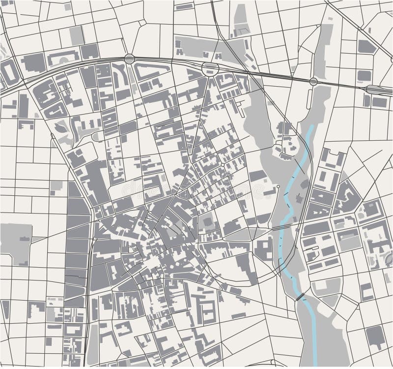 Mapa De La Ciudad De Terrassa España En Estilo Retro Ejemplo Blanco Y ...