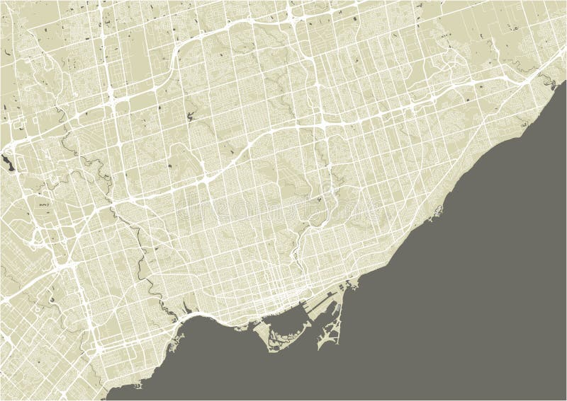 Mapa De La Ciudad De Toronto Canada Ilustración del Vector ...