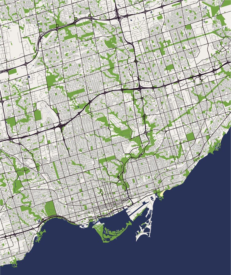 Mapa De La Ciudad De Toronto Canada Ilustración del Vector ...
