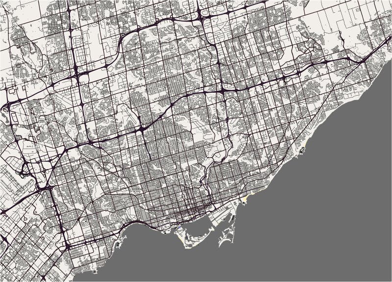 Mapa De La Ciudad De Toronto Canada Ilustración del Vector ...