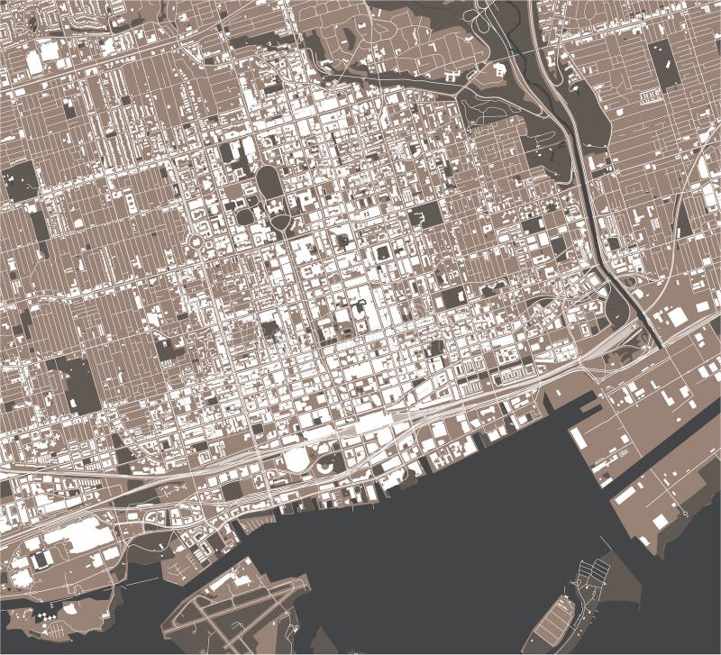 Mapa De La Ciudad De Toronto Canada Ilustración del Vector ...