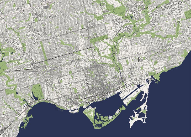 Mapa De La Ciudad De Toronto Canada Ilustración del Vector ...