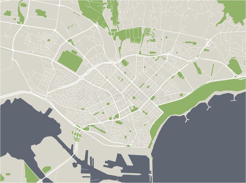 Mapa De La Ciudad De Varna, Bulgaria Ilustración del Vector ...