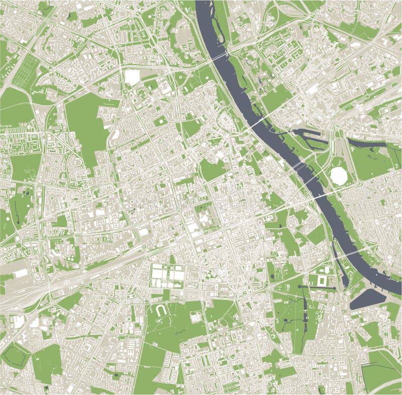 Mapa De La Ciudad De Varsovia Polonia Ilustración del Vector ...