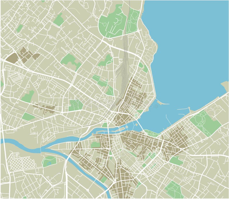 Mapa De La Ciudad Vectorial De Ginebra. Ilustración del Vector ...