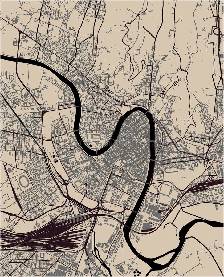 Mapa De La Ciudad De Verona Veneto Italia Ilustración del Vector ...