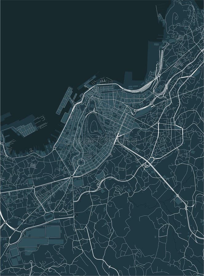 Mapa De La Ciudad De Vigo España Ilustración del Vector - Ilustración ...