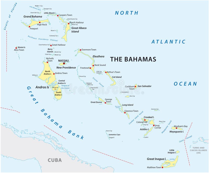 Mapa De La Commonwealth De Las Bahamas Ilustración del Vector ...
