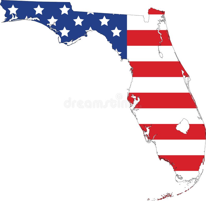 Mapa de la florida ilustración del vector. Ilustración de fondo - 204776581
