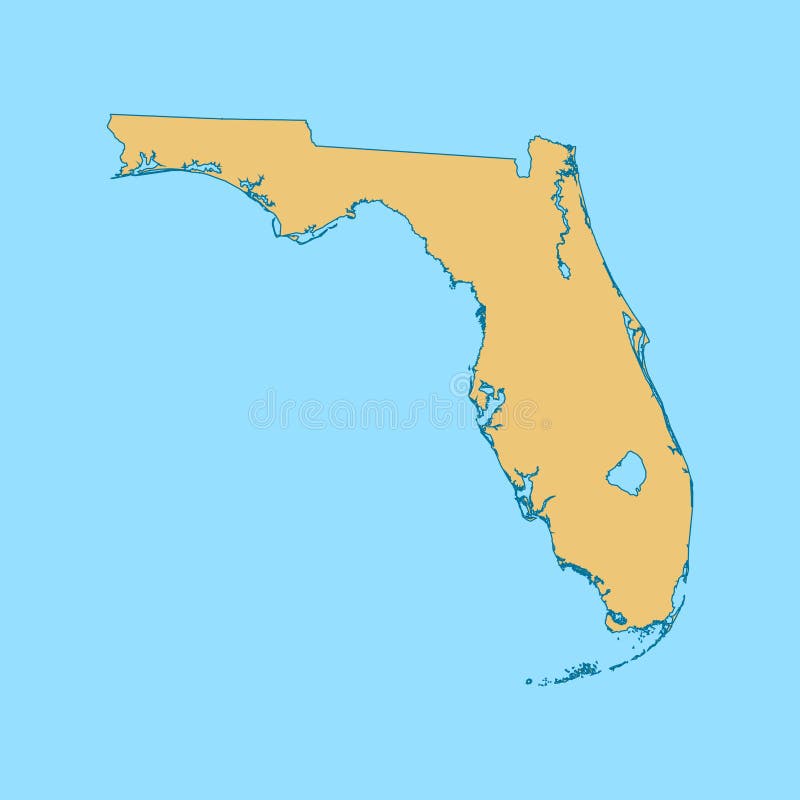Mapa de la florida ilustración del vector. Ilustración de condado ...
