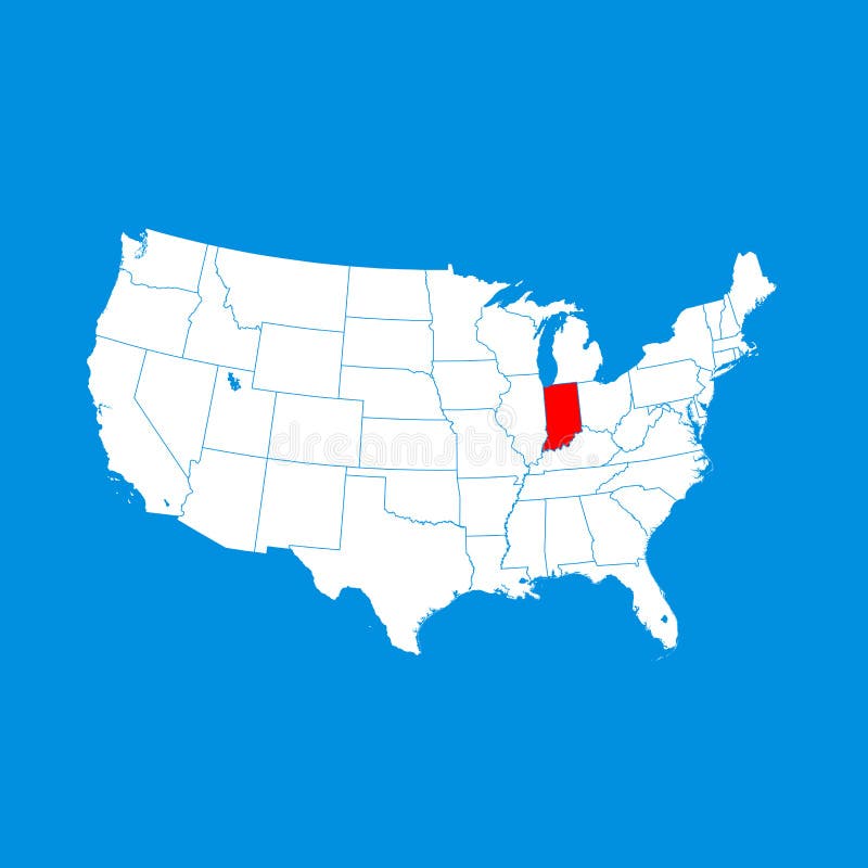 Mapa de la indiana ilustración del vector. Ilustración de transporte ...