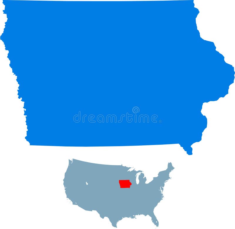 Mapa de la iowa ilustración del vector. Ilustración de recorrido ...