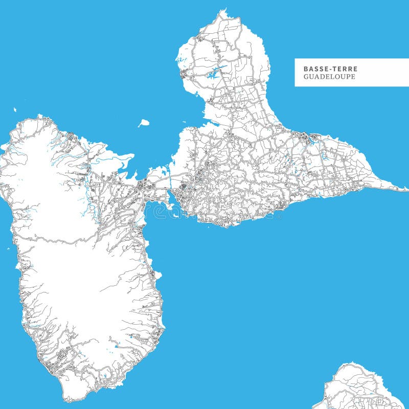 Mapa De La Isla De Basseterre Ilustración del Vector - Ilustración de ...