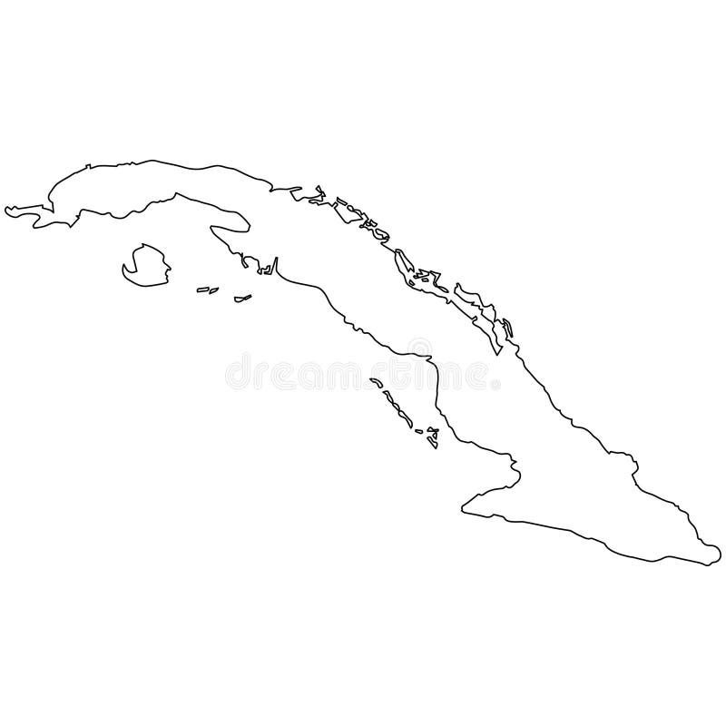 Mapa de la isla caribeña ilustración del vector. Ilustración de caribe ...