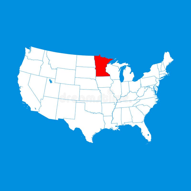 Mapa de la minnesota ilustración del vector. Ilustración de aislado ...
