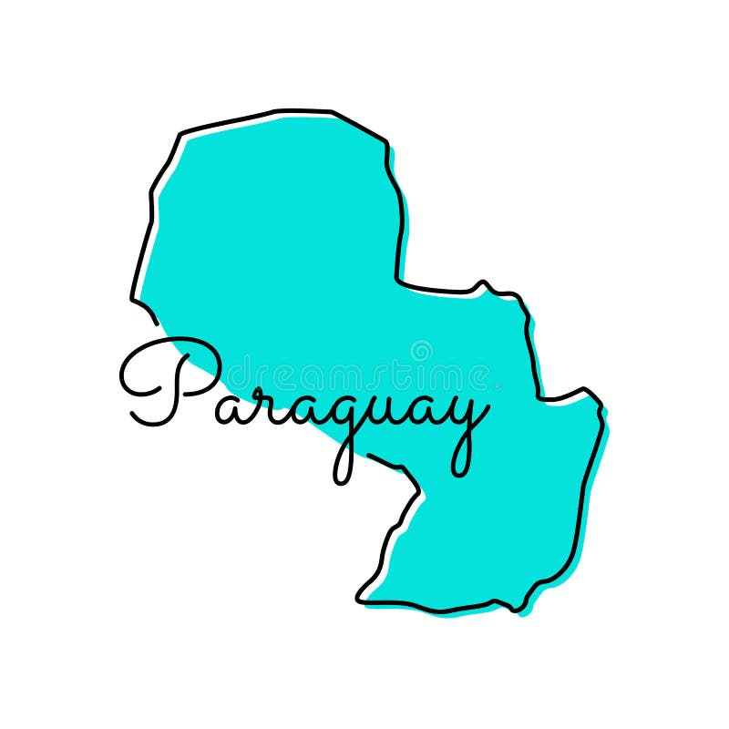 Mapa Del Vector De Paraguay Aislado En El Fondo Blanco Mapa Negro Alto ...