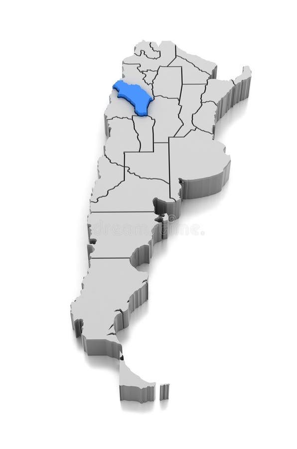 Mapa De La Provincia De La Rioja, La Argentina Stock de ilustración ...