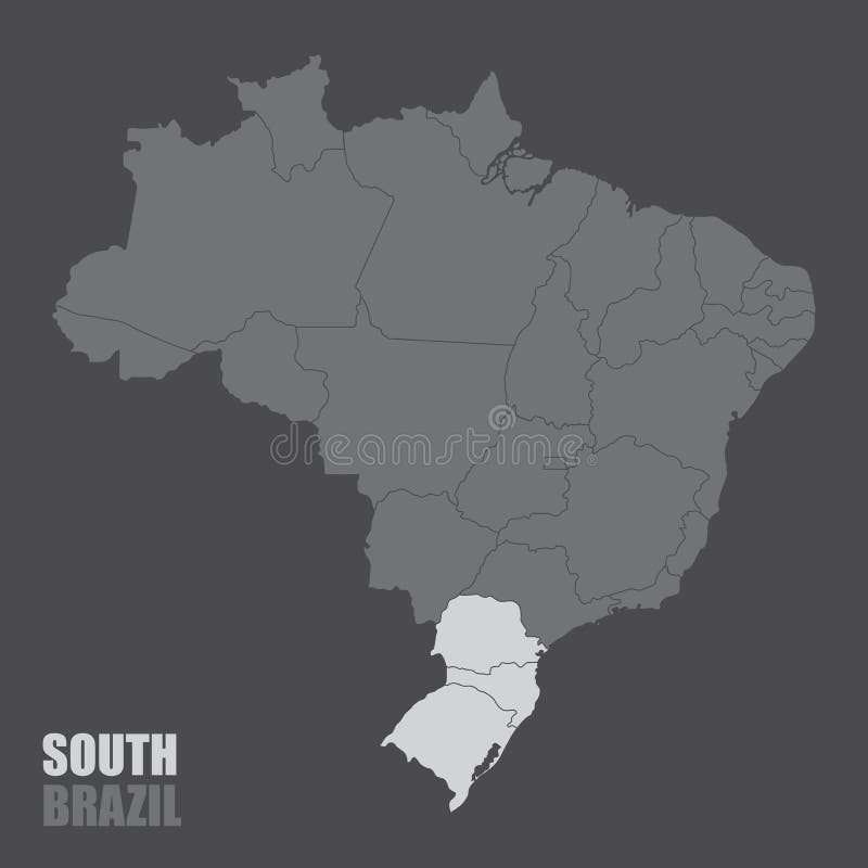 Mapa De La Región Sur De Brasil Ilustración del Vector - Ilustración de ...
