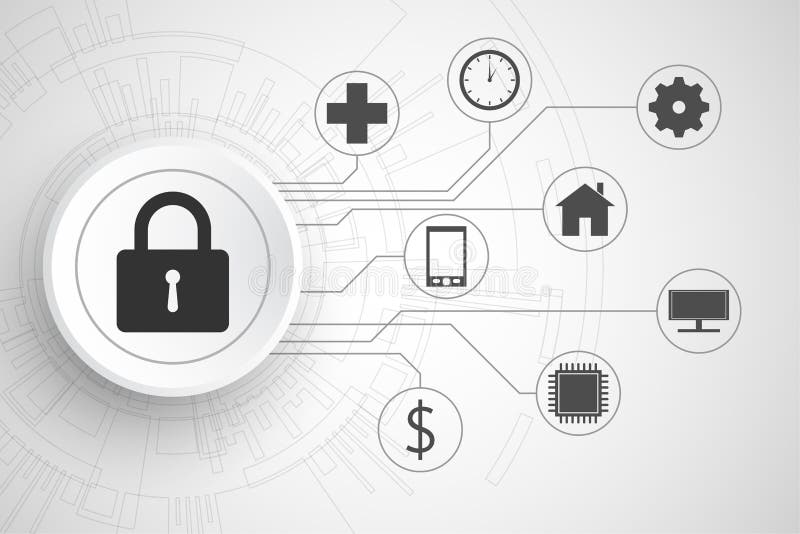 Mapa De La Tecnología Del Vector De La Seguridad Ilustración del Vector ...