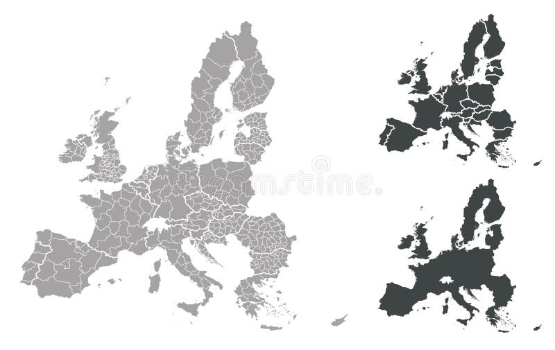 Mapa de la UE stock de ilustración. Ilustración de miembros - 124285372