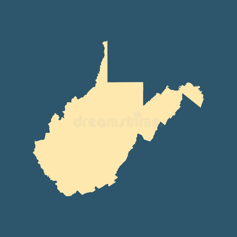 Mapa De La Virginia Occidental Ilustración del Vector - Ilustración de ...
