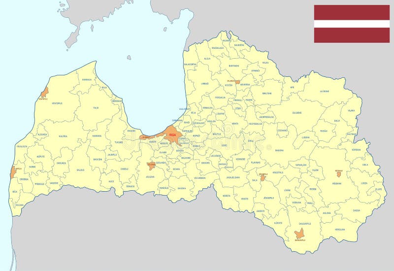 Mapas De Las Provincias De Letonia Ilustración del Vector - Ilustración ...