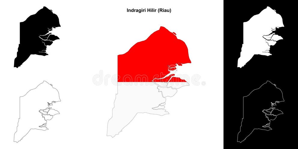 Mapa De Linhas Do Indragiri Hilir Ilustração do Vetor - Ilustração de ...