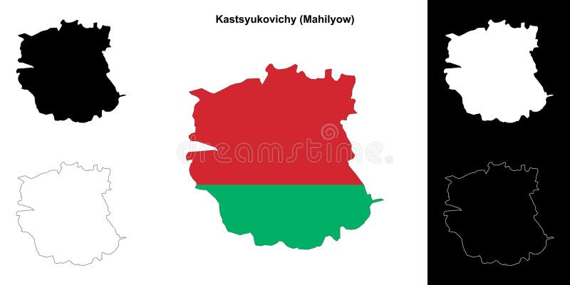 Mapa De Linhas Kastsyukovichy Ilustração Stock - Ilustração de ...