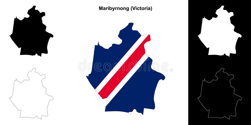 Mapa de linhas maribyrnong ilustração do vetor. Ilustração de projeto ...