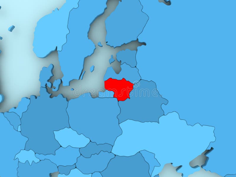 Mapa de Lithuania ilustração stock. Ilustração de europeu - 100236303