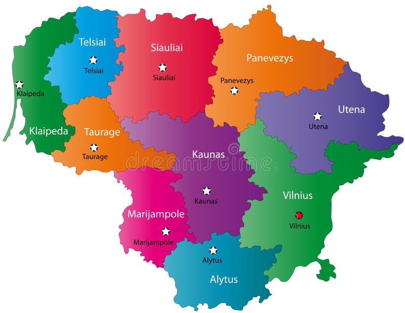 Mapa de Lithuania ilustração do vetor. Ilustração de gradiente - 6455694