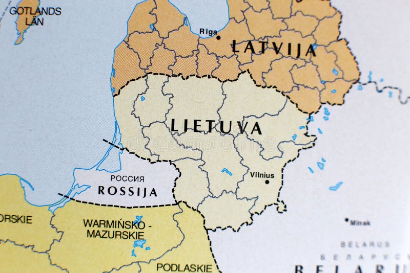Mapa de Lithuania foto de stock. Imagem de geografia - 71927582