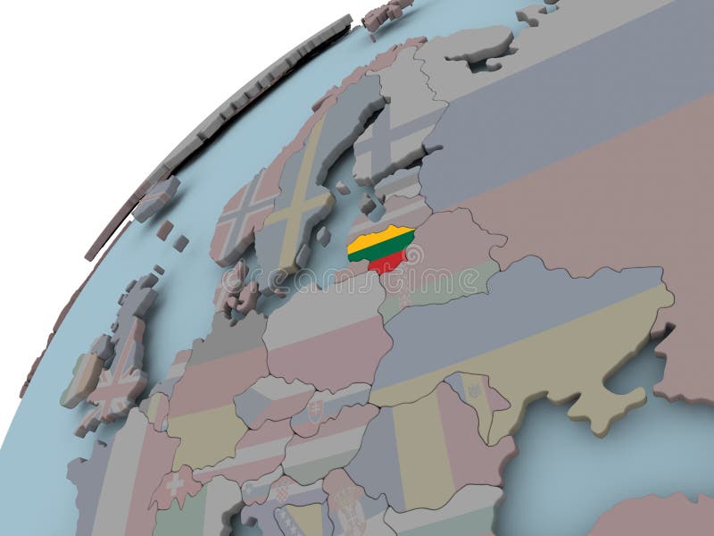 Mapa De Lithuania Com Bandeira Ilustração Stock - Ilustração de lituano ...