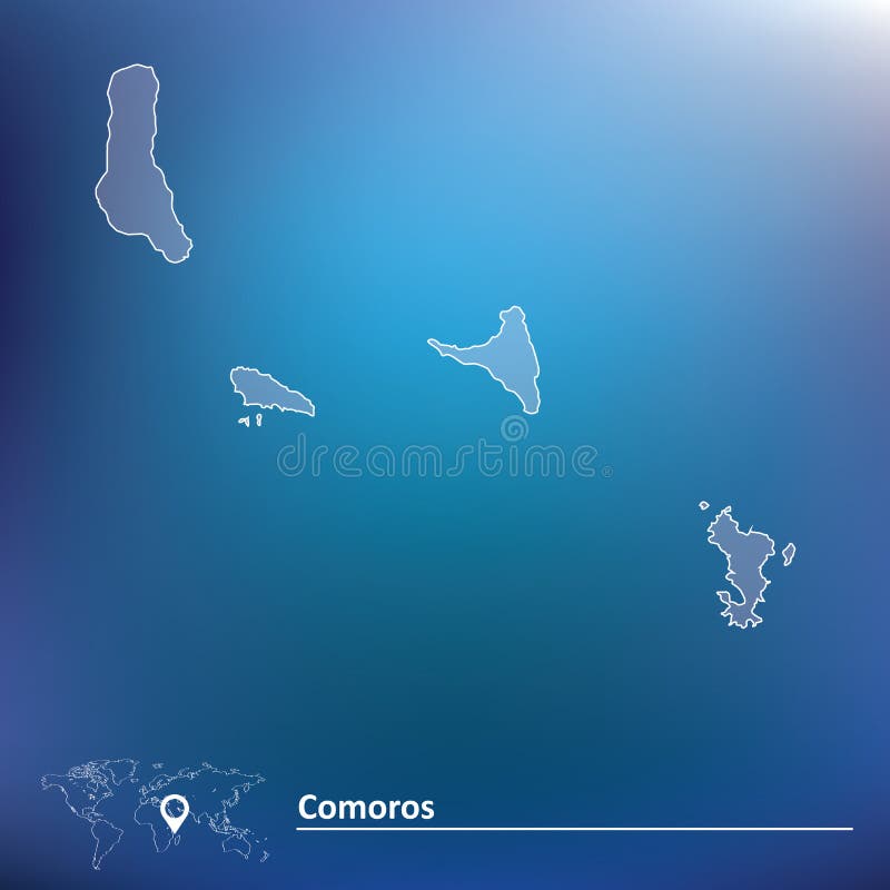 Mapa De Los Comoro Con La Bandera Ilustración del Vector - Ilustración ...