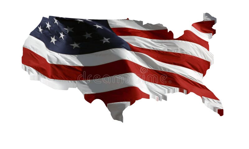 Mapa De Los E.E.U.U. Y Bandera De Los E.E.U.U. En 3D Stock de ...