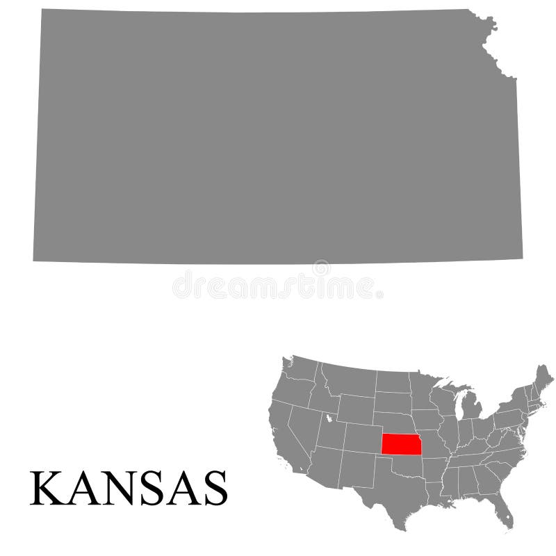 Mapa de los kansas ilustración del vector. Ilustración de extracto ...